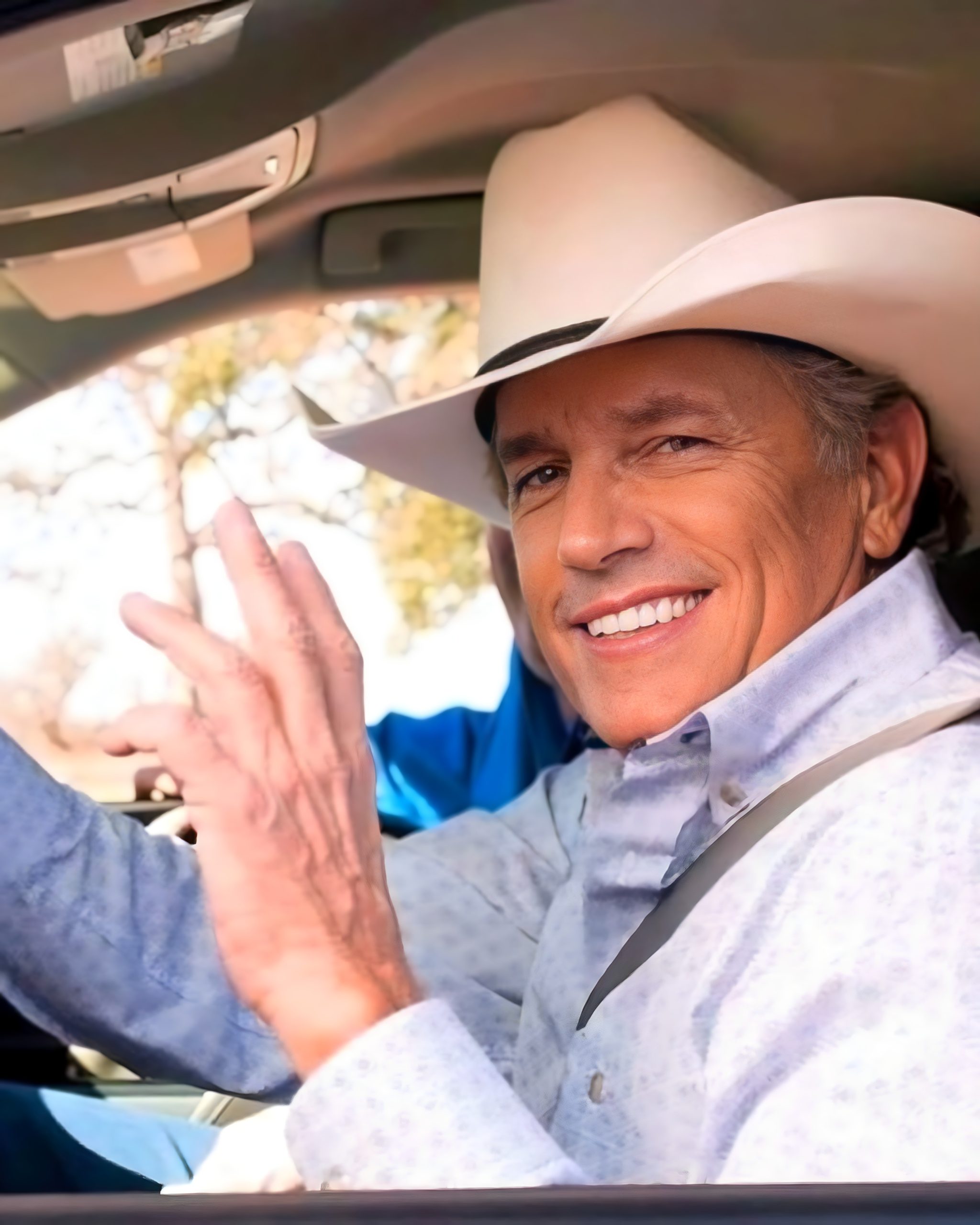 “Guess who just drove by? Yep — George Strait. And he’s still just as ...